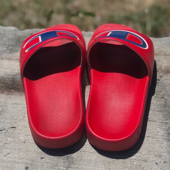 Champion | Shoes | Red Champion Slides | Poshmark